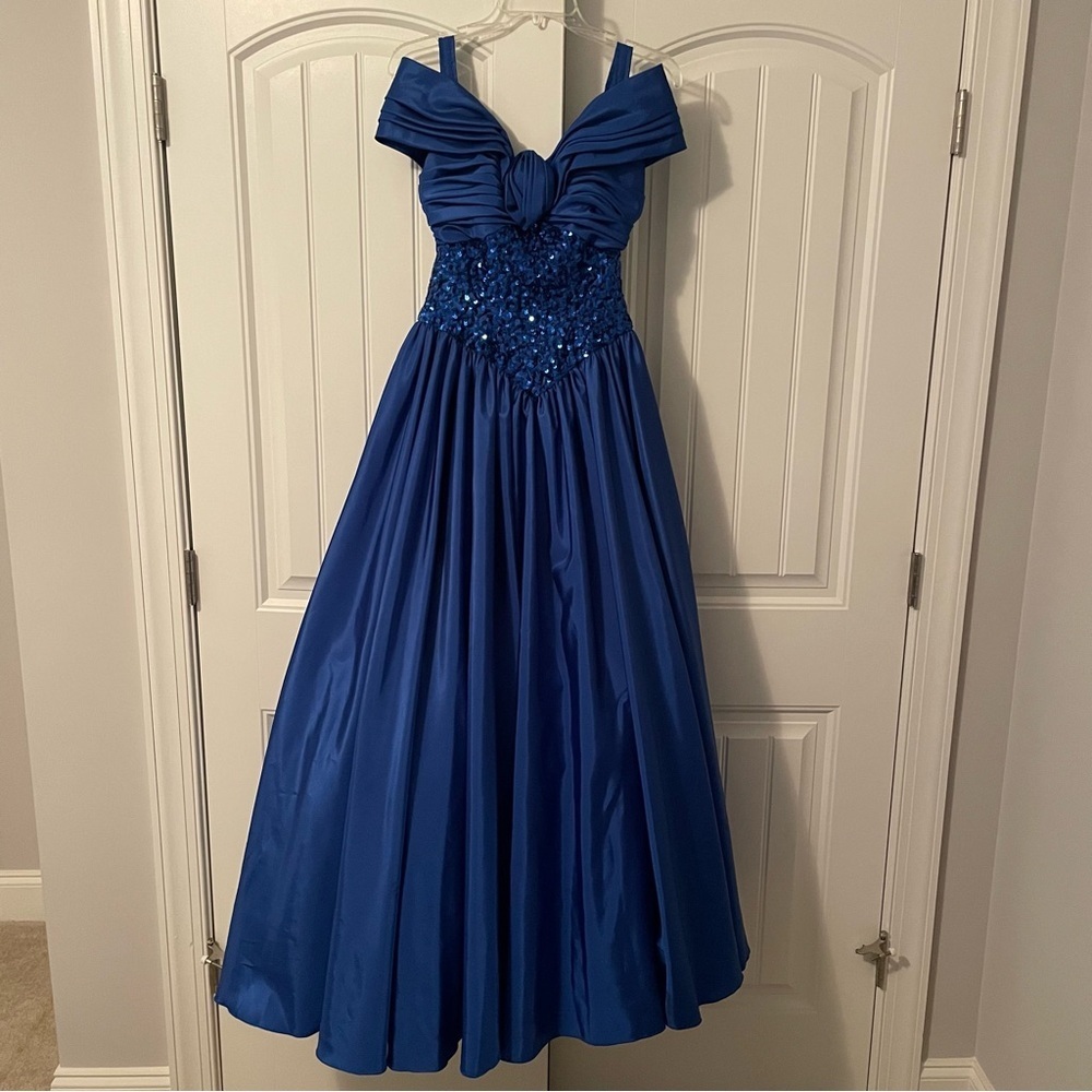 Vintage Mike Benet Formals Royal Blue Sequin Pageant … - Gem